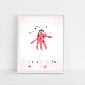 Love Bug Handprint Art, Valentine's Day Handprint Art, Baby Footprint ...