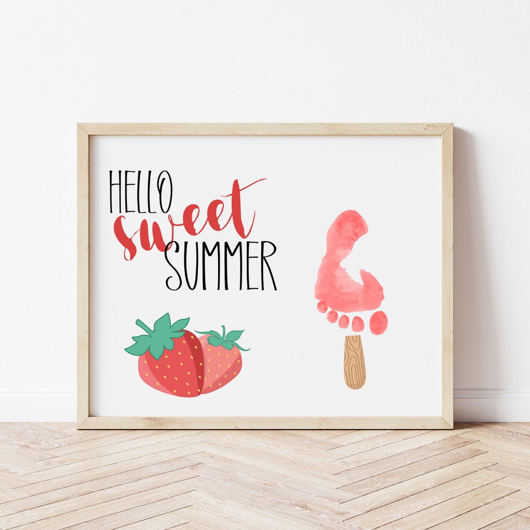Summer Handprint Craft, Popsicle Footprint Handprint Art, Strawberry ...