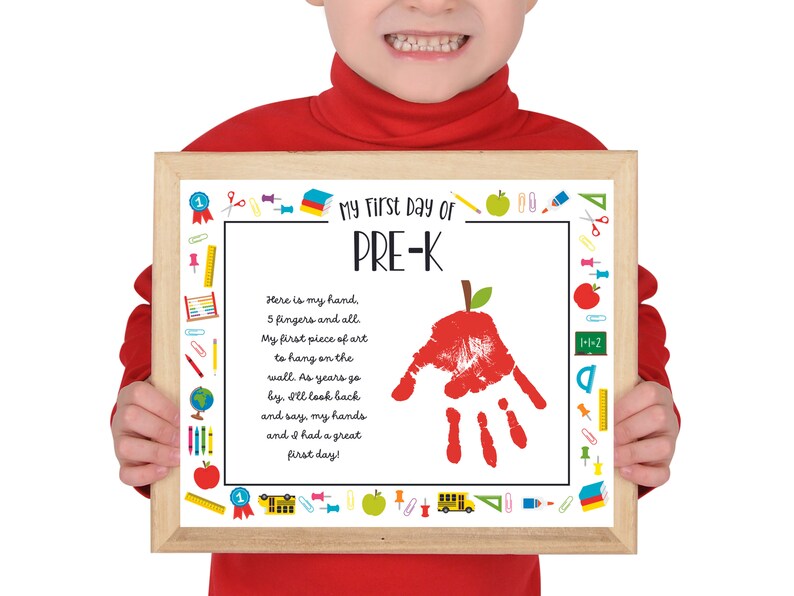 First Day of Pre K / Last Day of Pre K Handprint Art Kids - Etsy