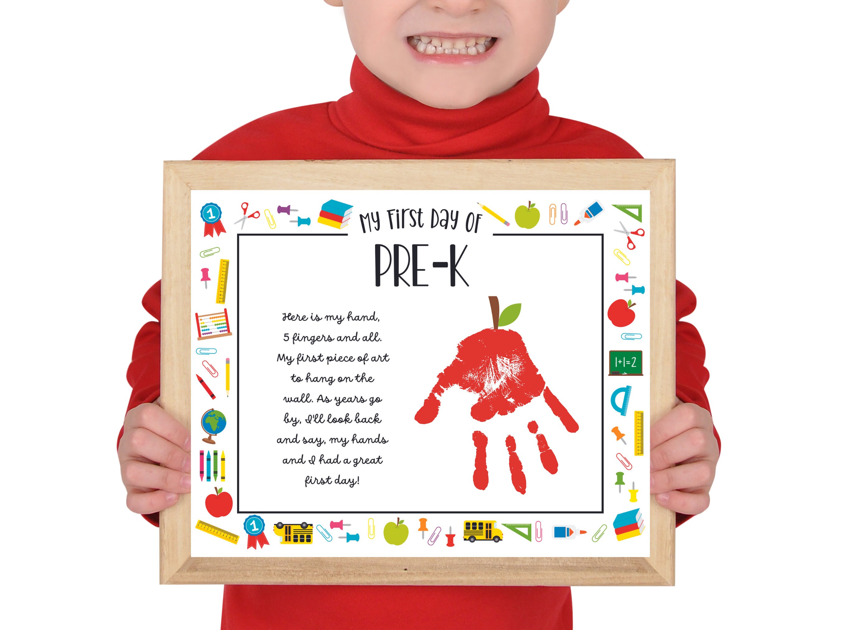 First Day of Pre K / Last Day of Pre K Handprint Art, Kids Handprint ...