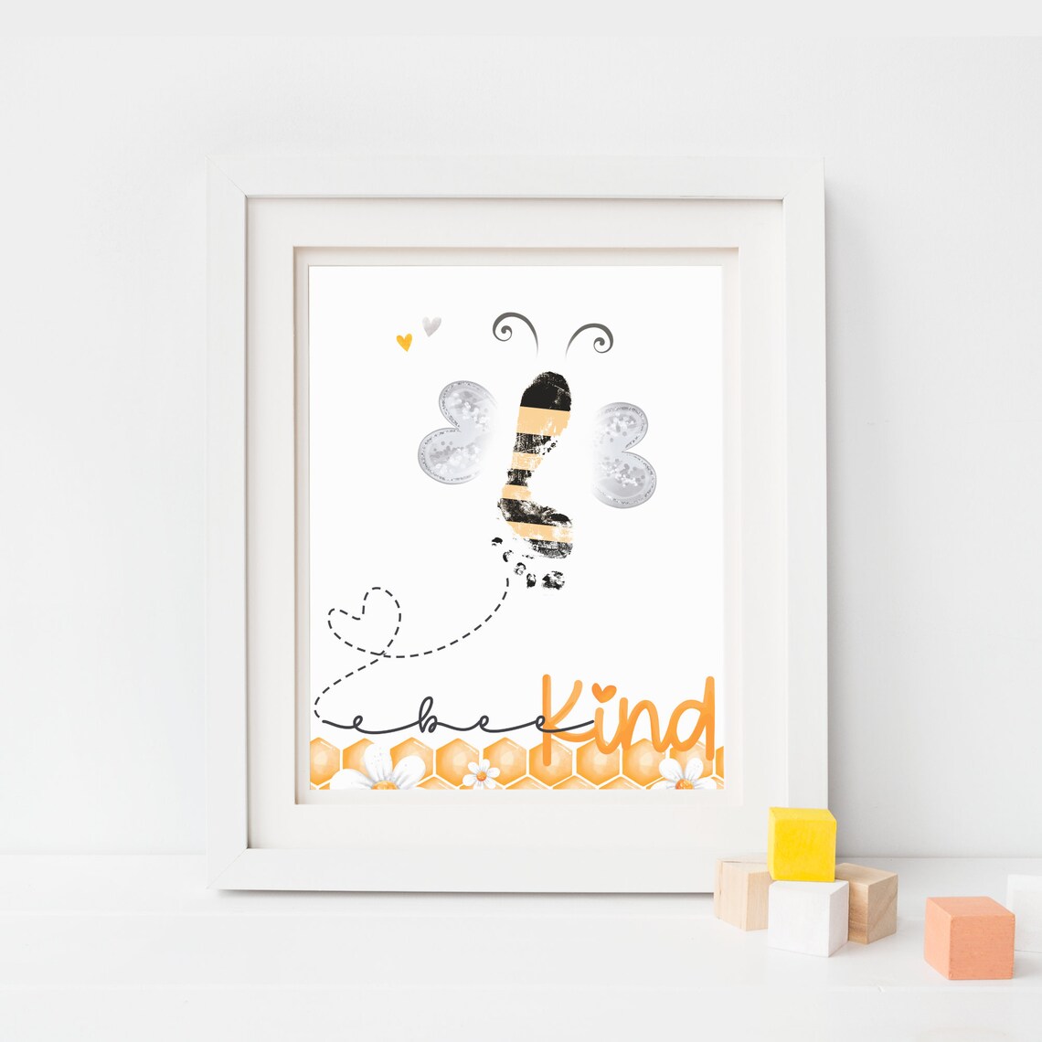 Bee Kind Footprint Craft, Handprint Footprint Art for Babies Toddlers ...