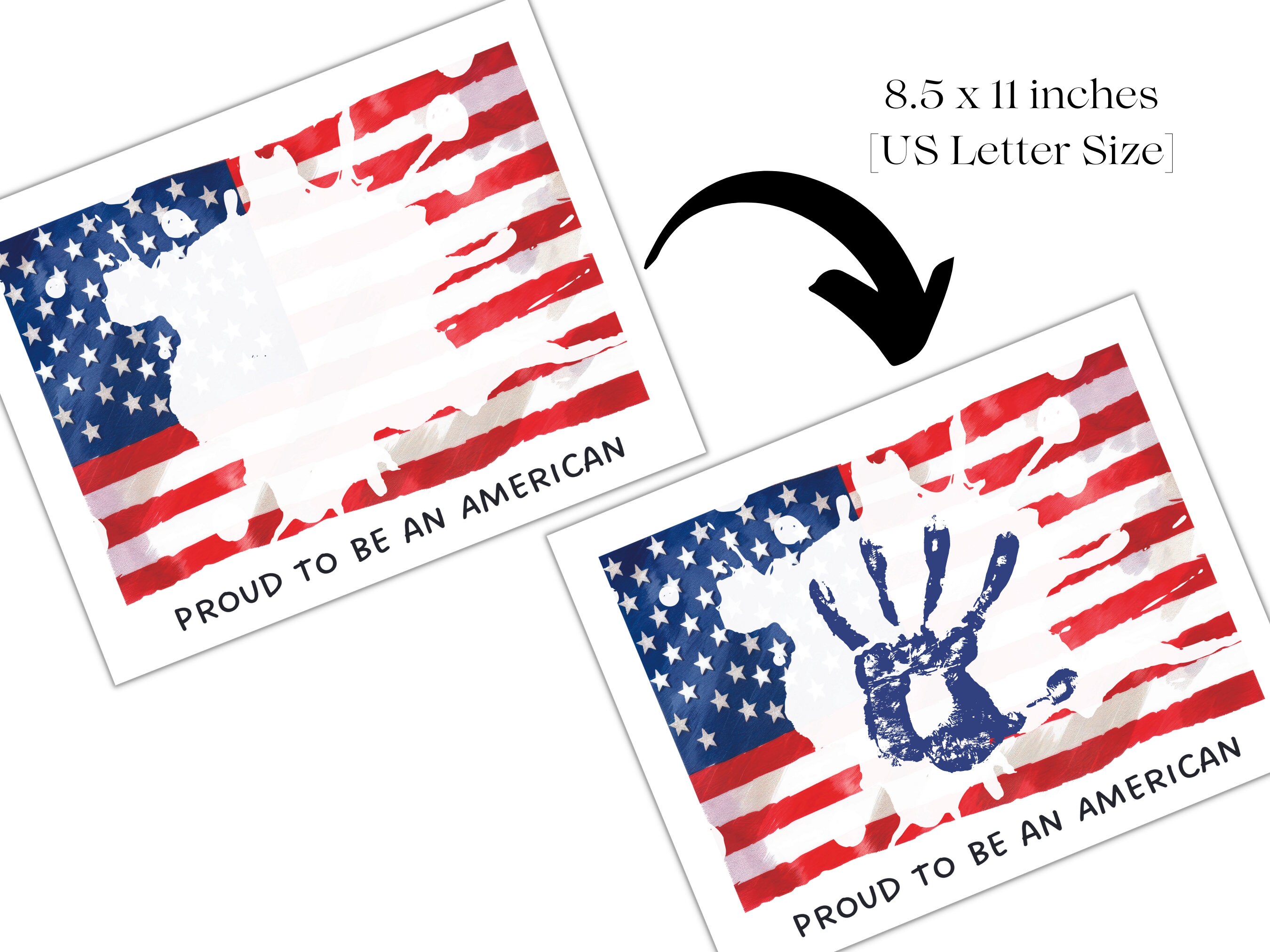 American Flag Handprint Art 4th of July Handprint Art Craft - Etsy