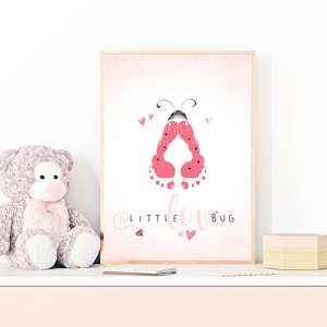 Love Bug Handprint Art, Valentine's Day Handprint Art, Baby Footprint ...