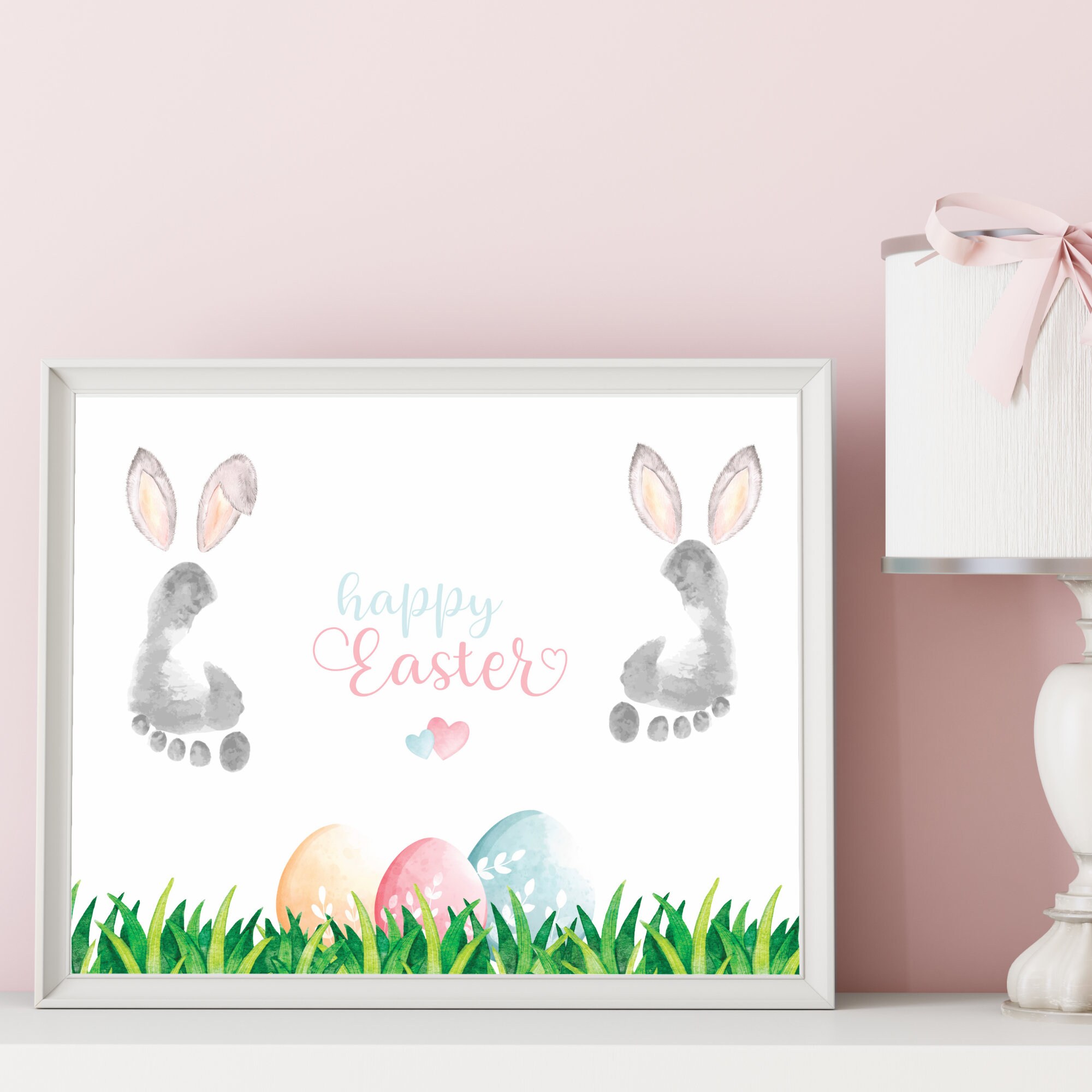 Easter Footprint Art, Bunny Footprint, Easter Handprint Craft Babies ...