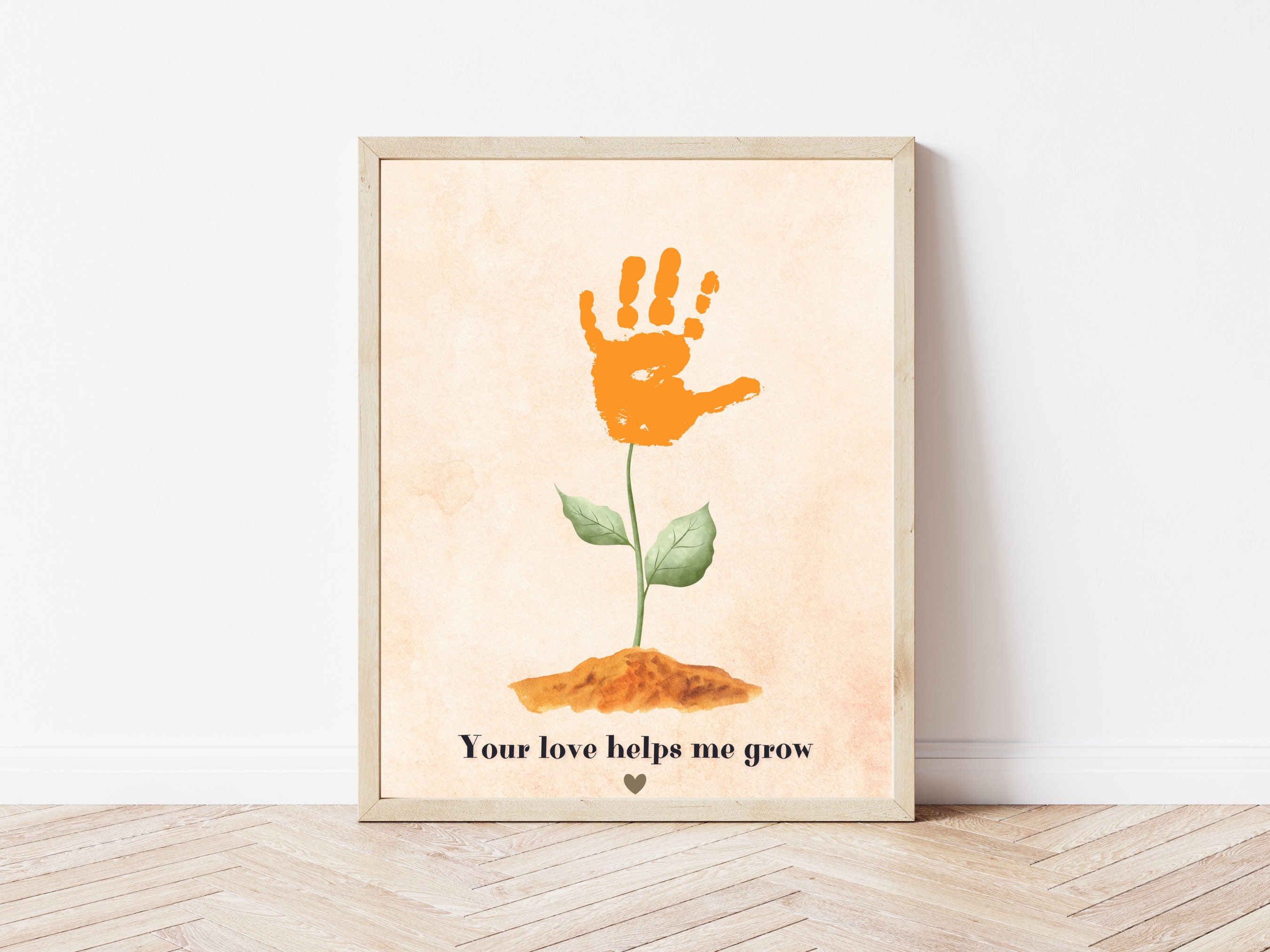 Flower Handprint Art Craft Your Love Helps Me Grow - Etsy