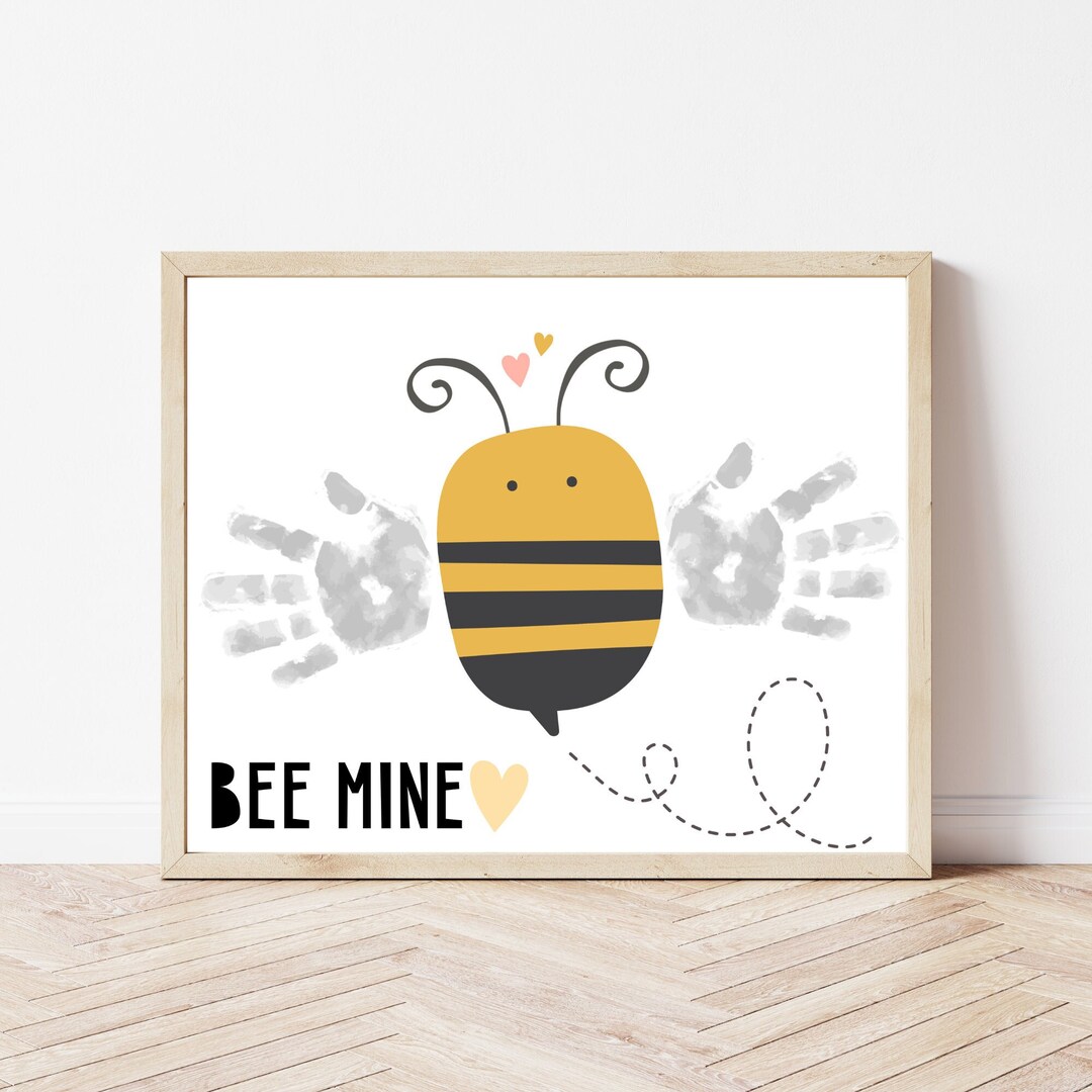 Bee Mine Valentine Handprint, Handprint Art, Handprint Footprint Craft ...