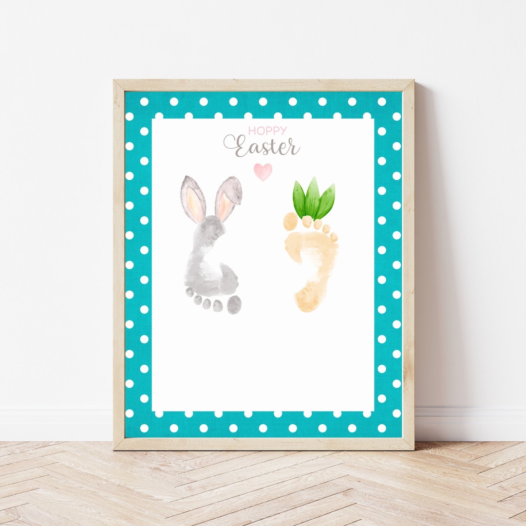 Easter Bunny Footprint Art, Handprint Footprint Craft for Baby Toddler ...