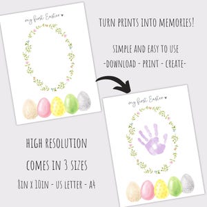 My First Easter Handprint Art, Easter Footprint Craft, Infant Art ...