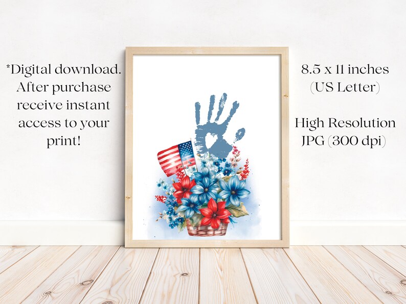 Memorial Day 4th of July Handprint Art Craft for Kids - Etsy