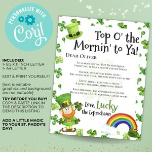 Leprechaun Letter, Editable Letter From Leprechaun, Leprechaun Trap, St ...