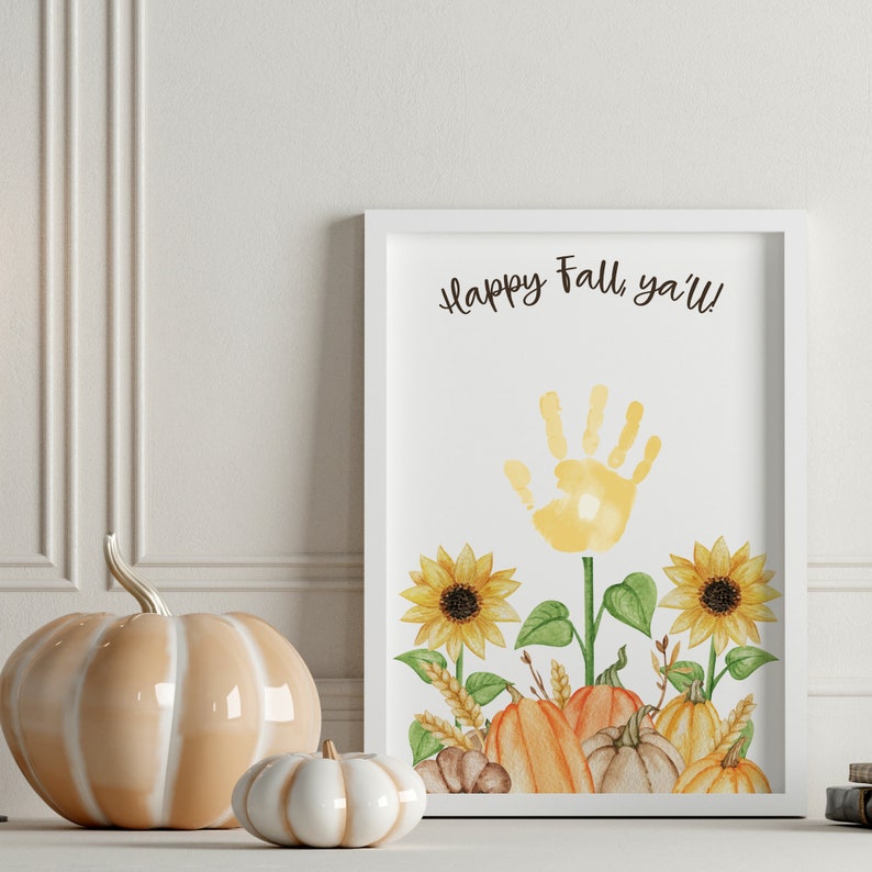 Happy Fall Ya'll Handprint Art, Fall Handprint Craft for Babies ...