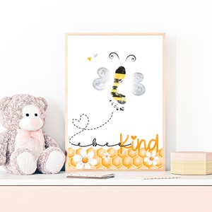 Bee Kind Footprint Craft, Handprint Footprint Art for Babies Toddlers ...