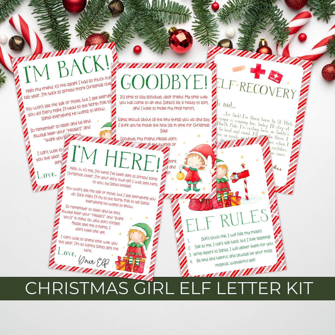 Girl Elf Letter Bundle, Elf Letters, Elf Kit, Elf Arrival Letter, Elf ...