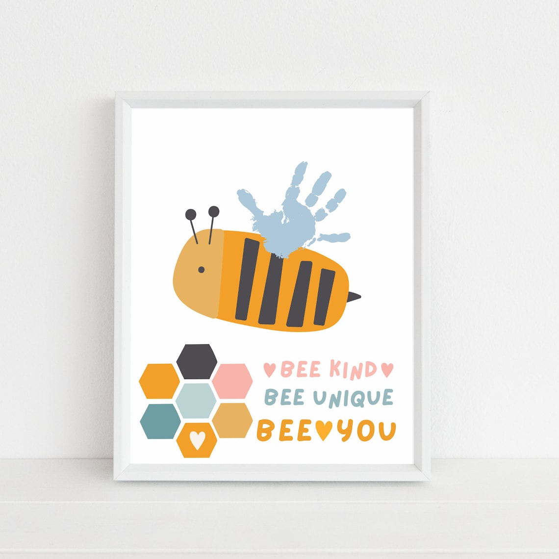 Bee Kind Bee Unique Bee You Handprint Art, DIY Bumble Bee Decor for ...