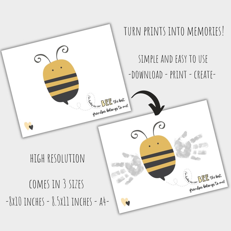 Grandpa Handprint Art, Father's Day Handprint Art, Valentines Handprint ...