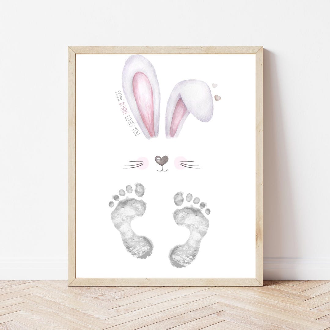 Easter Footprint Art, Bunny Footprint, Easter Handprint Art, Infant ...