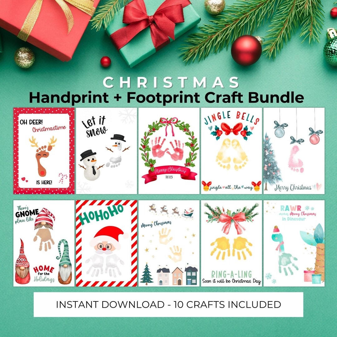Christmas Handprint Art Bundle, Christmas Activities for Toddlers ...