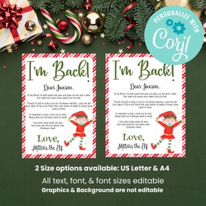 EDITABLE Elf Return Letter, Elf Letters, Elf Arrival Letter, Christmas ...