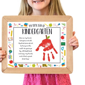 First Day of Kindergarten / Last Day of Kindergarten Handprint Art ...