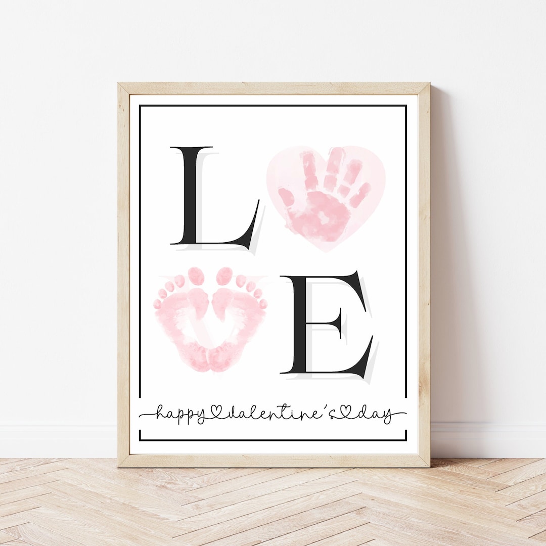 LOVE Valentines Day Handprint Art, Handprint Craft, Baby's First ...