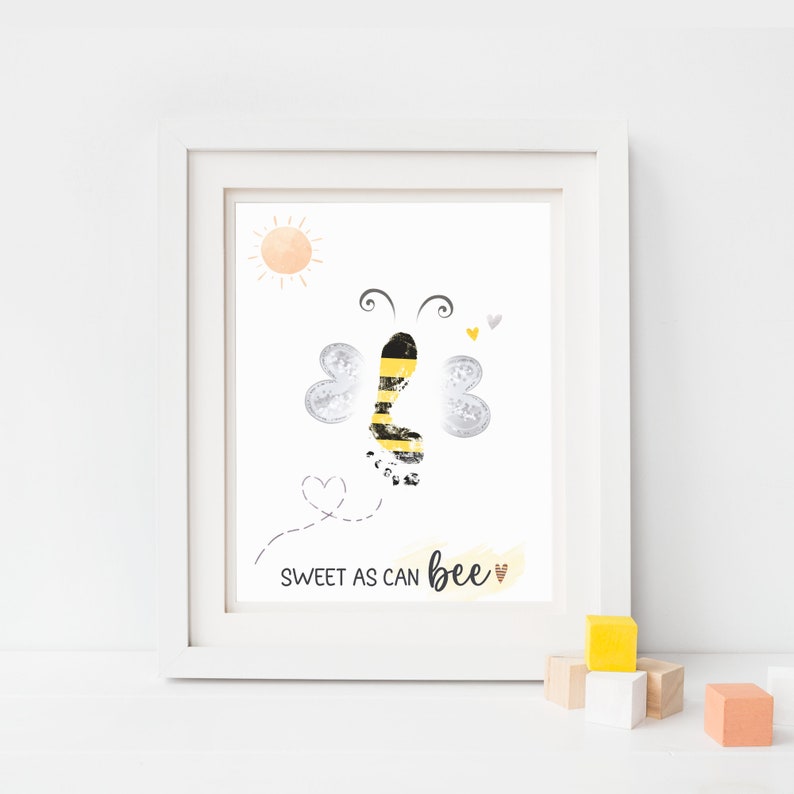 Sweet as Can Bee Footprint Craft Handprint Footprint Art for - Etsy