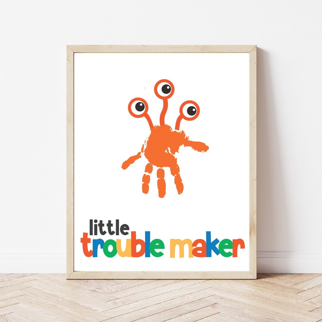 Monster Halloween Handprint Art, Fall Handprint Craft for Kids ...