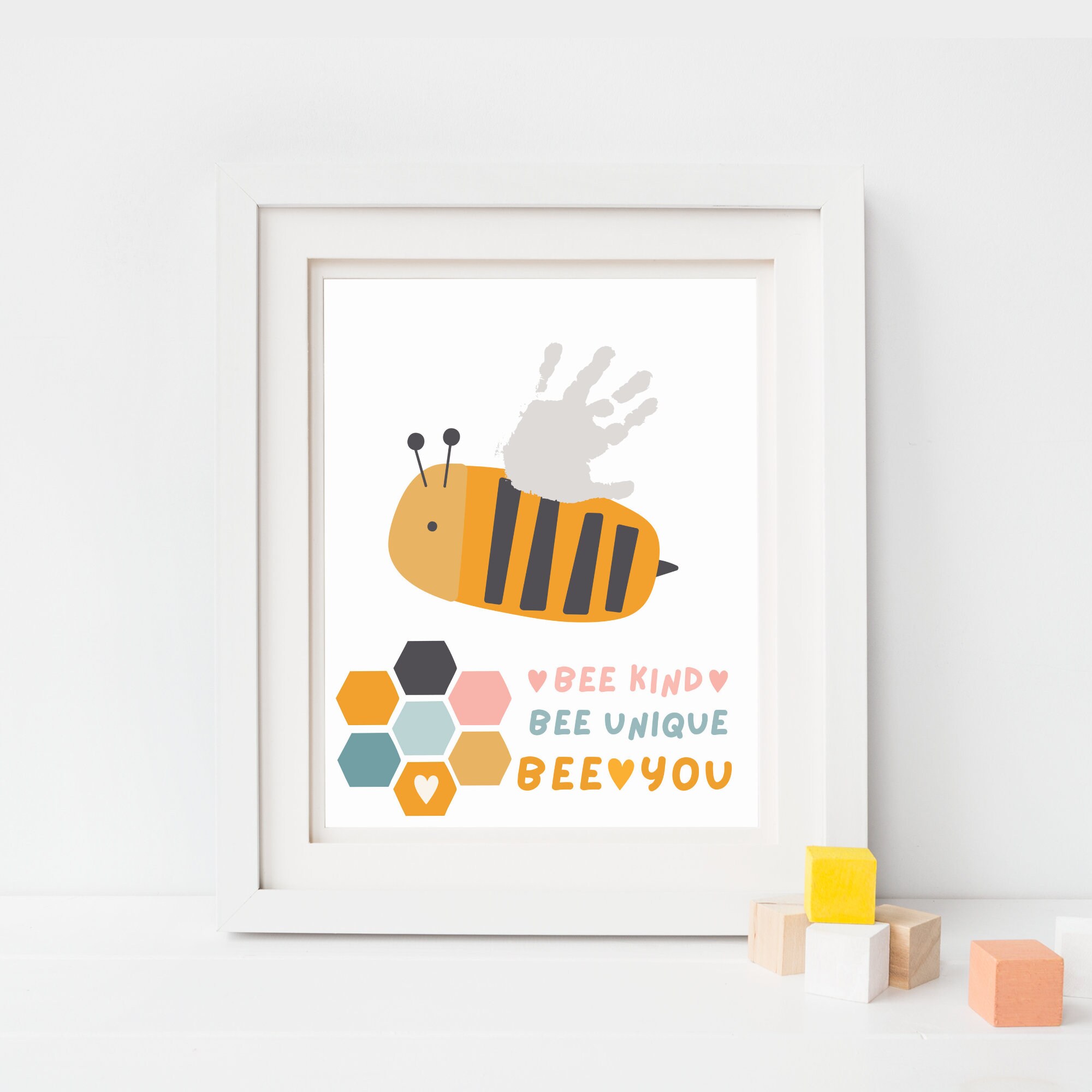 Bee Kind Bee Unique Bee You Handprint Art DIY Bumble Bee - Etsy