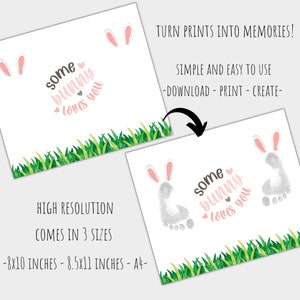 Some Bunny Loves You Handprint Art, Easter Footprint Art, Valentine ...
