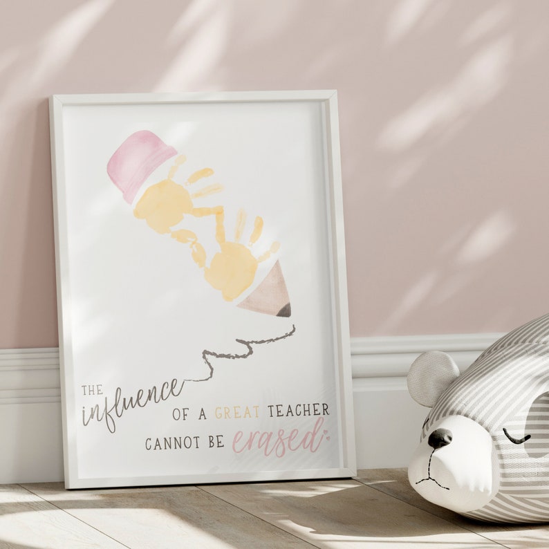 Teacher Appreciation Pencil Handprint Art, Gift for Preschool Daycare ...