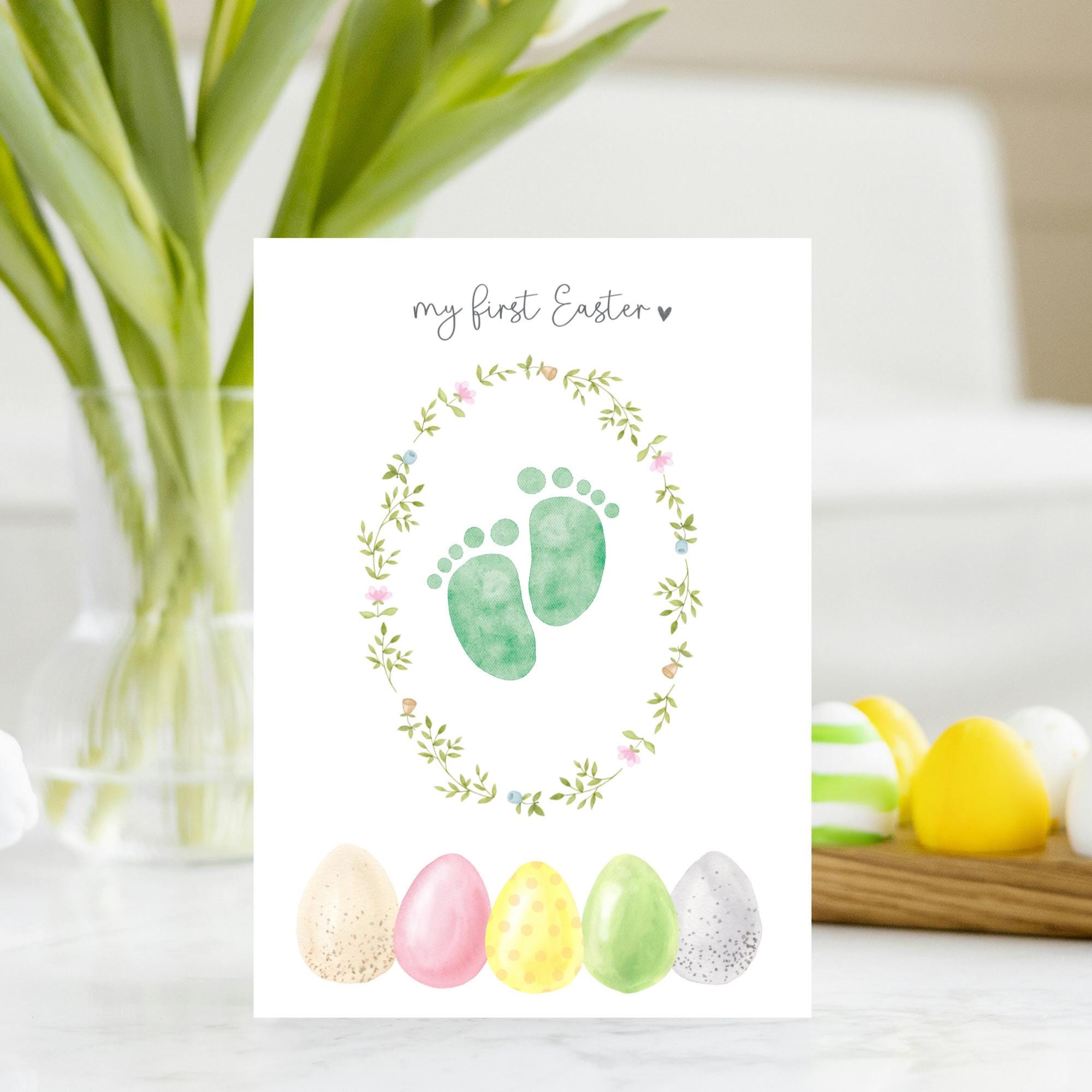 My First Easter Handprint Art, Easter Footprint Craft, Infant Art ...