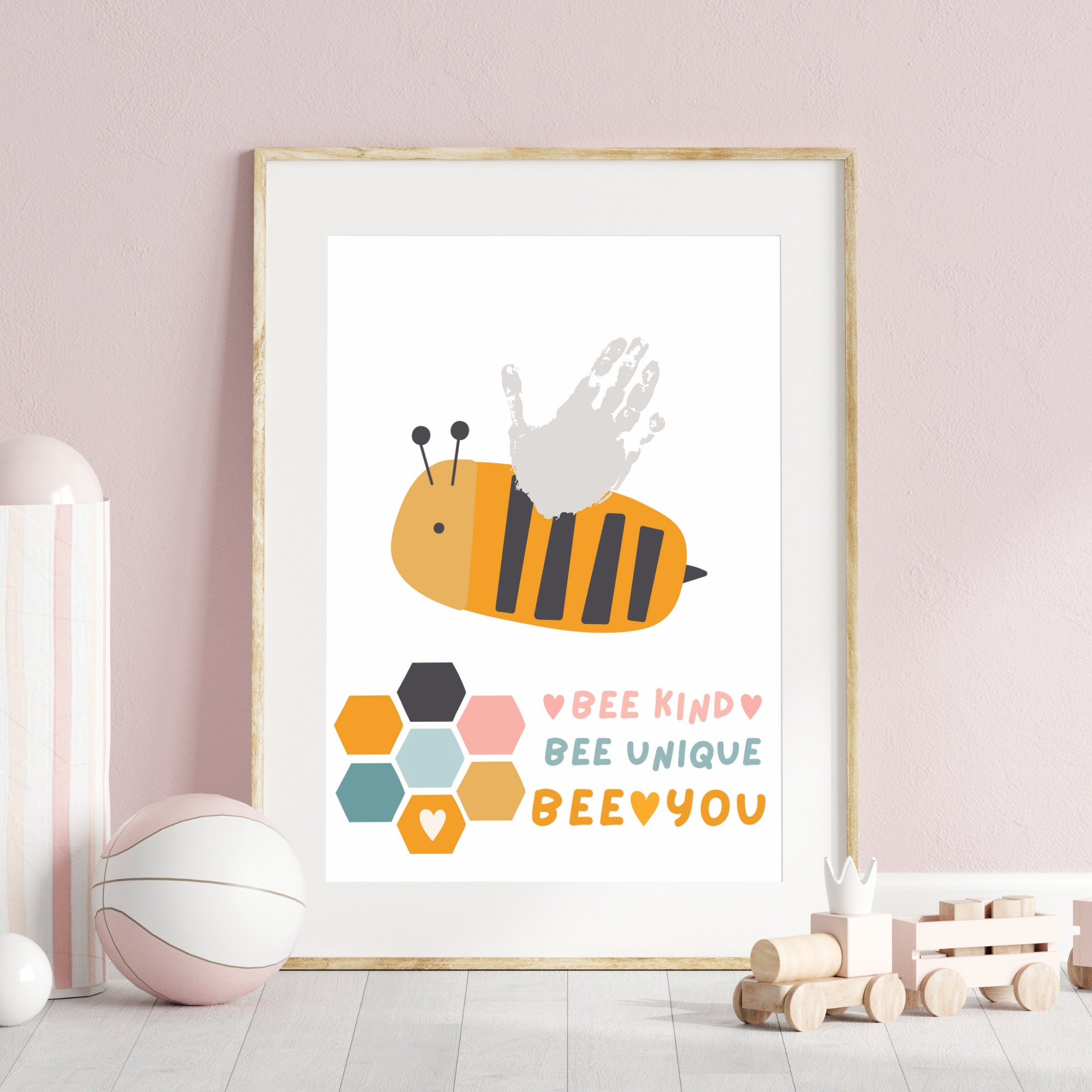 Bee Kind Bee Unique Bee You Handprint Art DIY Bumble Bee - Etsy