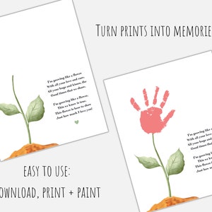 Flower Handprint Art Craft, Growing Like A Flower Poem, Mother's Day ...