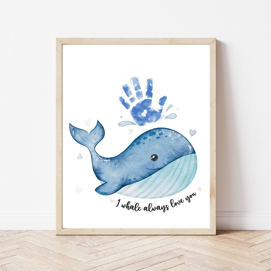 Valentine's Day Handprint Art, I Whale Always Love You, Valentine ...