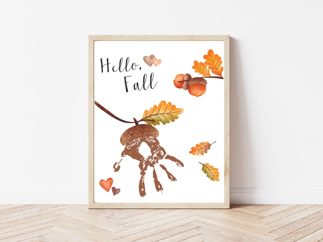 Hello Fall Craft, Handprint Footprint Art Craft for Babies Toddlers ...