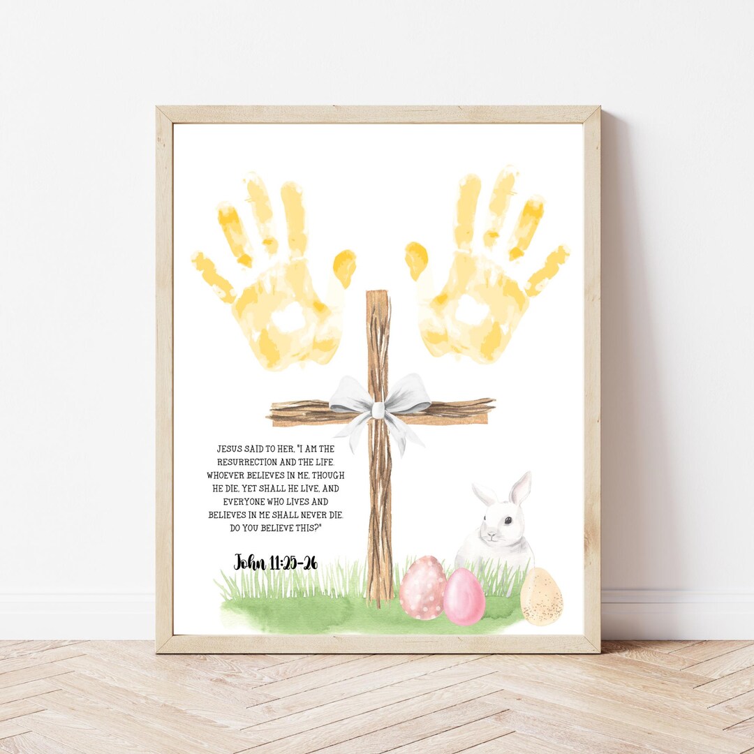 Christian Easter Handprint Art, Footprint Craft, Infant Art, Easter ...