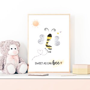 Sweet as Can Bee Footprint Craft, Handprint Footprint Art for Babies ...