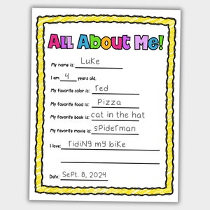 Last Day of Preschool Handprint, All About Me, Last Day of School Craft ...