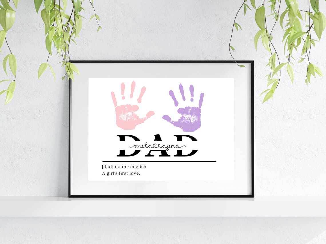 Personalized Handprint Art for Dad With Children's Names - Etsy