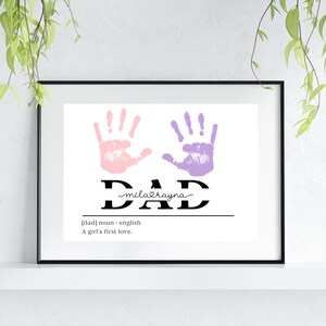 Personalized Handprint Art for Dad With Children's Names DIY Fathers ...