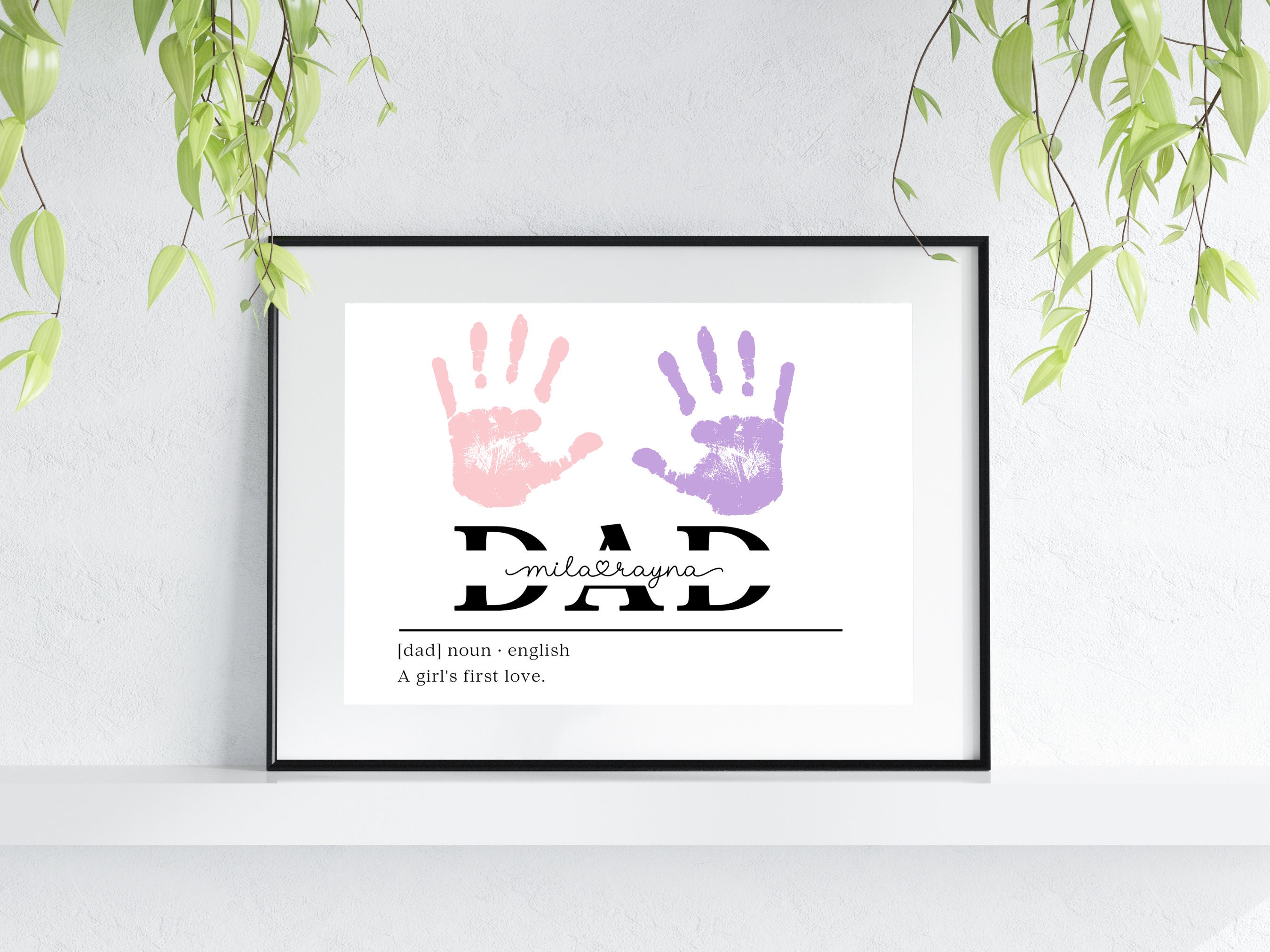 Personalized Handprint Art for Dad With Children's Names - Etsy