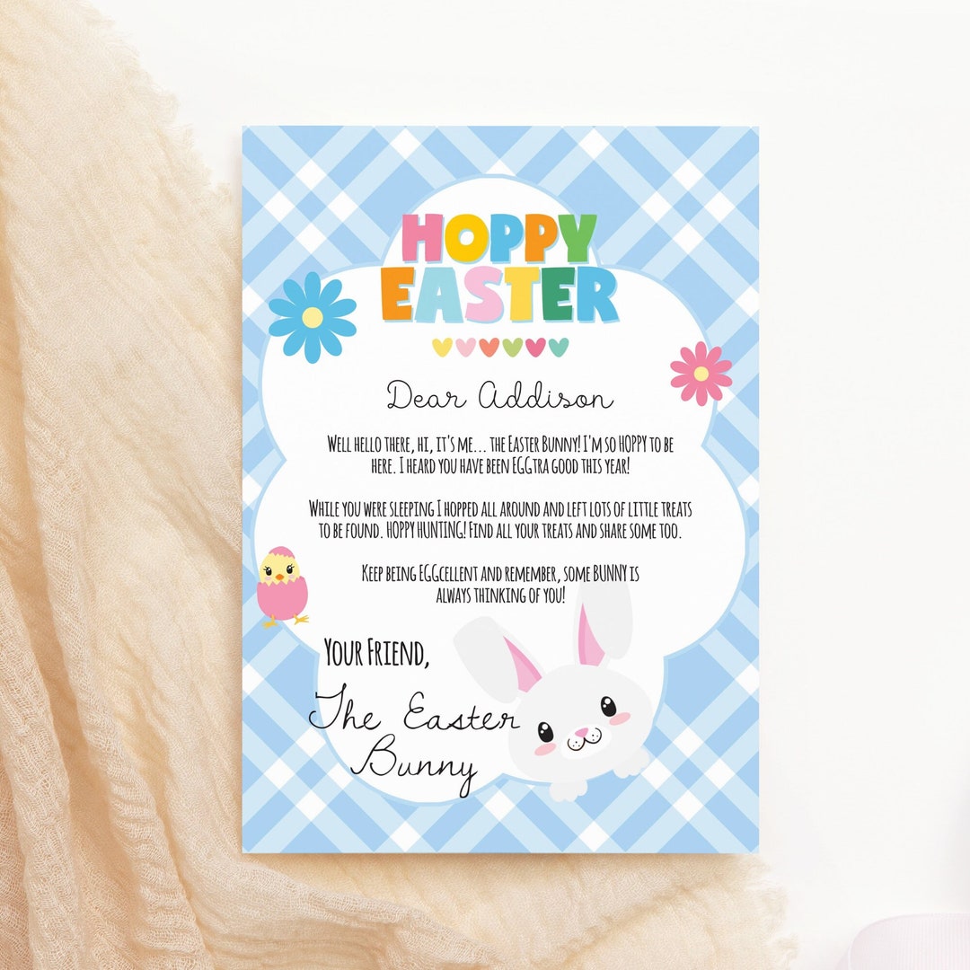 Editable Easter Bunny Letter, Personalized Letter From the Easter Bunny ...
