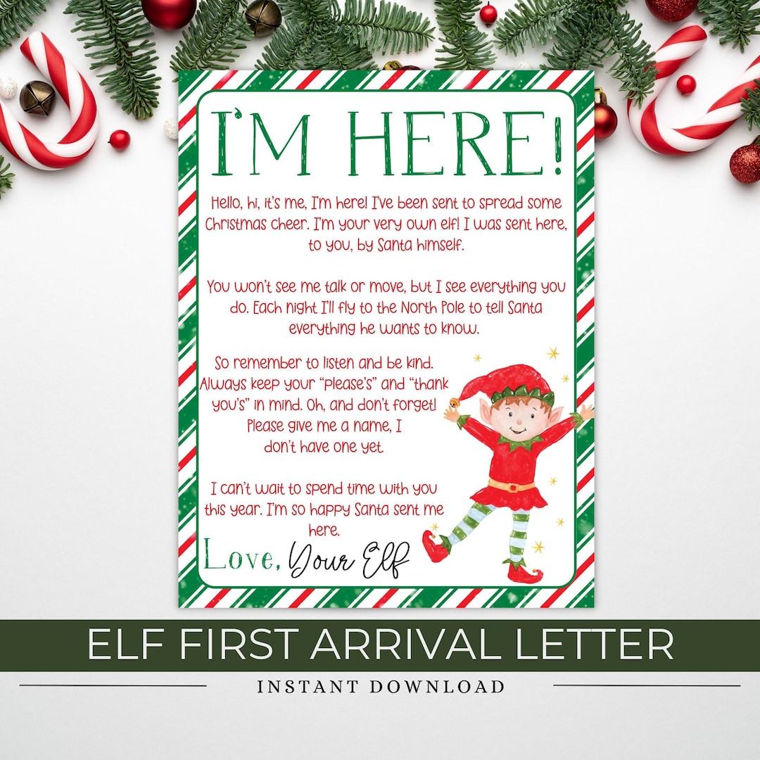 Elf Arrival Letter, First Time Elf Arrival Letter, Christmas Elf ...