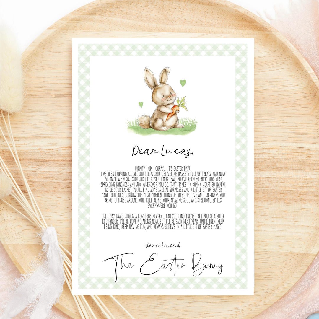 Editable Letter From the Easter Bunny, Printable Easter Bunny Letter ...