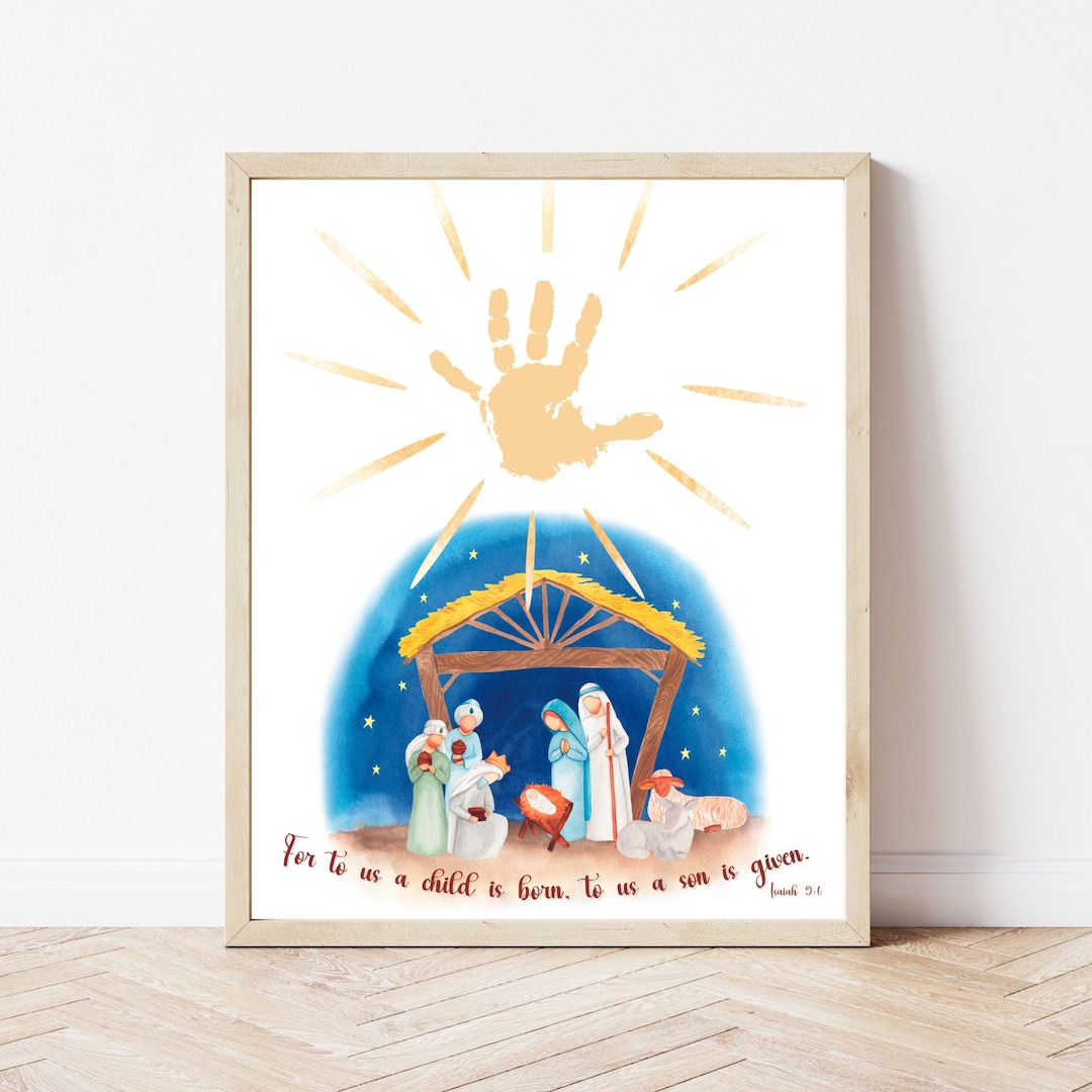 Christmas Handprint Art, Nativity Scene, Preschool Bible Activity, My ...