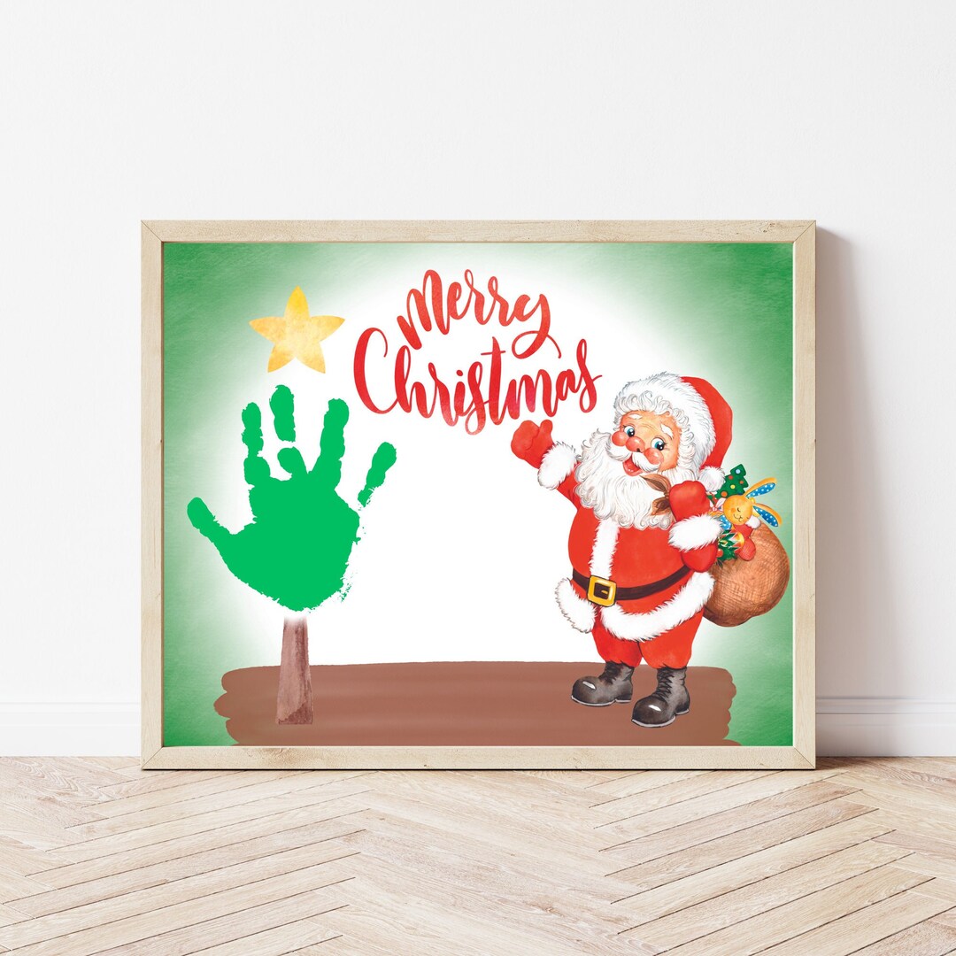 Christmas Handprint Art, Santa Handprint, Christmas Tree Handprint ...