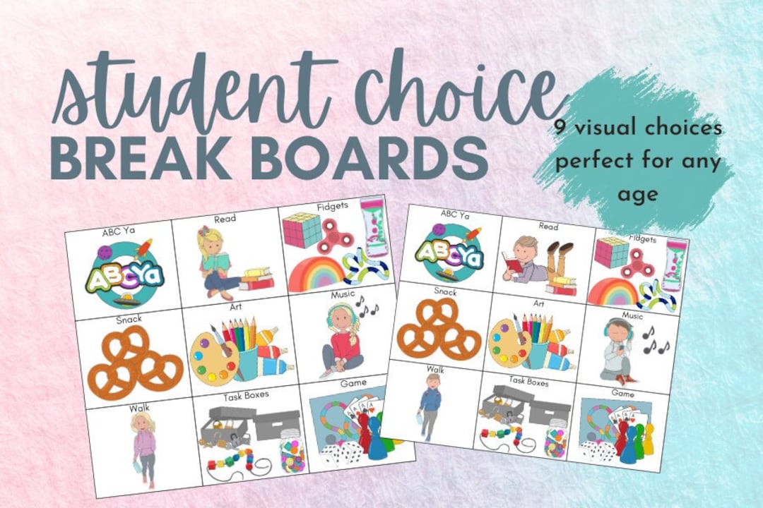 Student Break Choice Board - Etsy