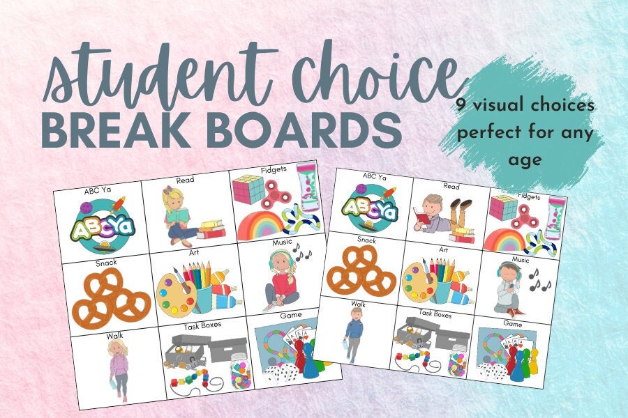 Student Break Choice Board - Etsy