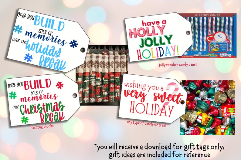 Editable Christmas Gift Tags, Student Holiday Favors (PDF) - Etsy