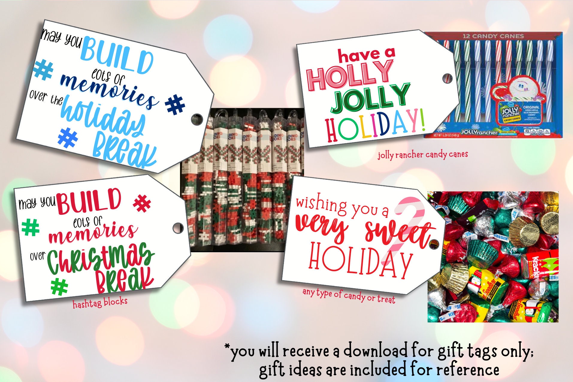 Editable Christmas Gift Tags, Student Holiday Favors (PDF) - Etsy