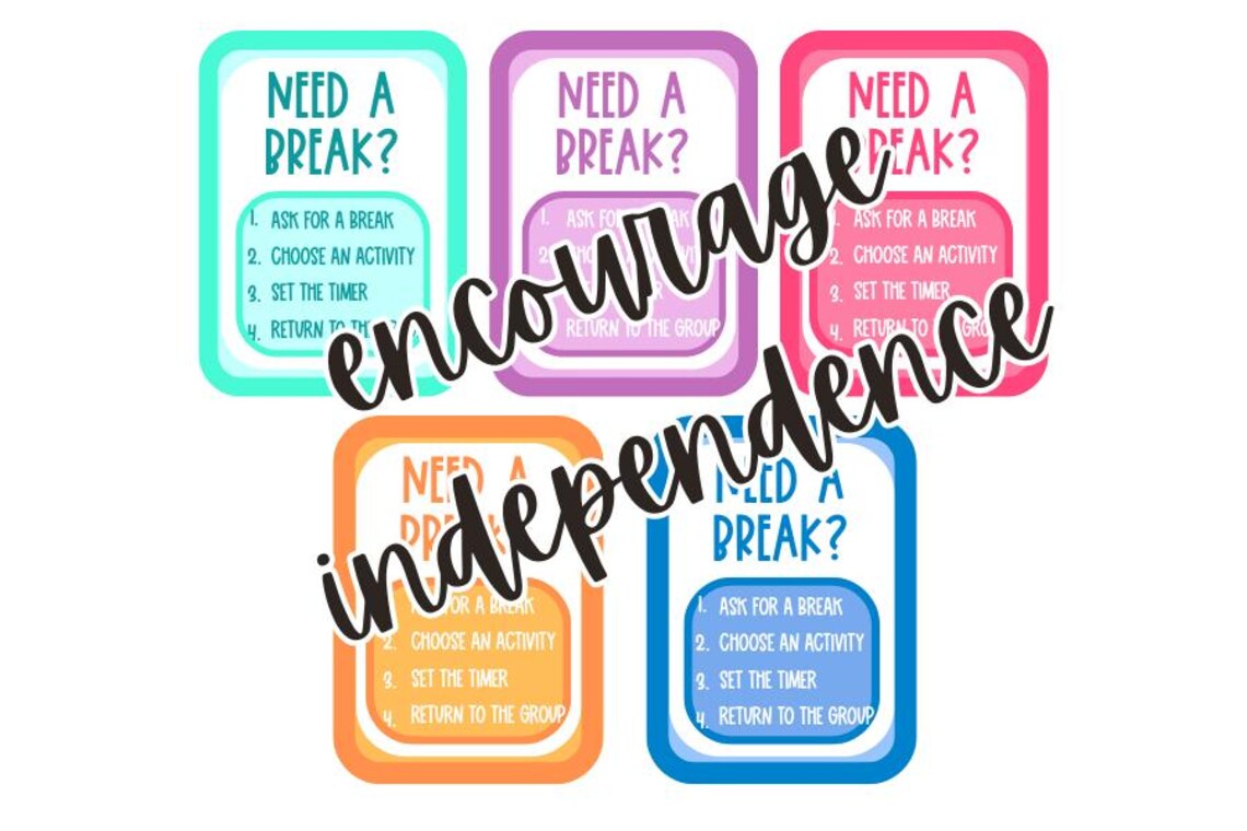 Printable “I Need a Break” Visual Cards | Break Cards for Classroom ...